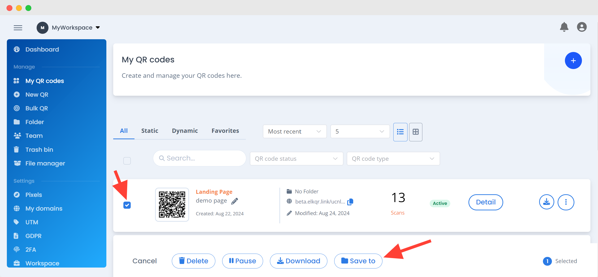 How to Move QR Codes to a Folder? | ElkQR